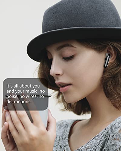 Smoonigh Wireless Earbud Bluetooth 5.3, Bluetooth Headphones with 4 Mic, Deep Bass Clear Call Bluetooth Ear Buds in Ear Noise Cancelling, 30H Playtime True Wireless Stereo Sports Earphones Blackā¦