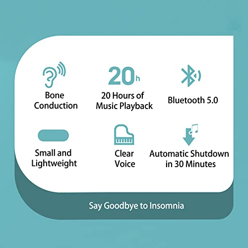 Pillow Speaker Bone Conduction Stereo Bluetooth Wireless Music Sleep Headphones Insomnia White Noise Machine for Side Sleepers Adults and Baby Compatible with iOS/Android/Windows (Square+White+Blue)