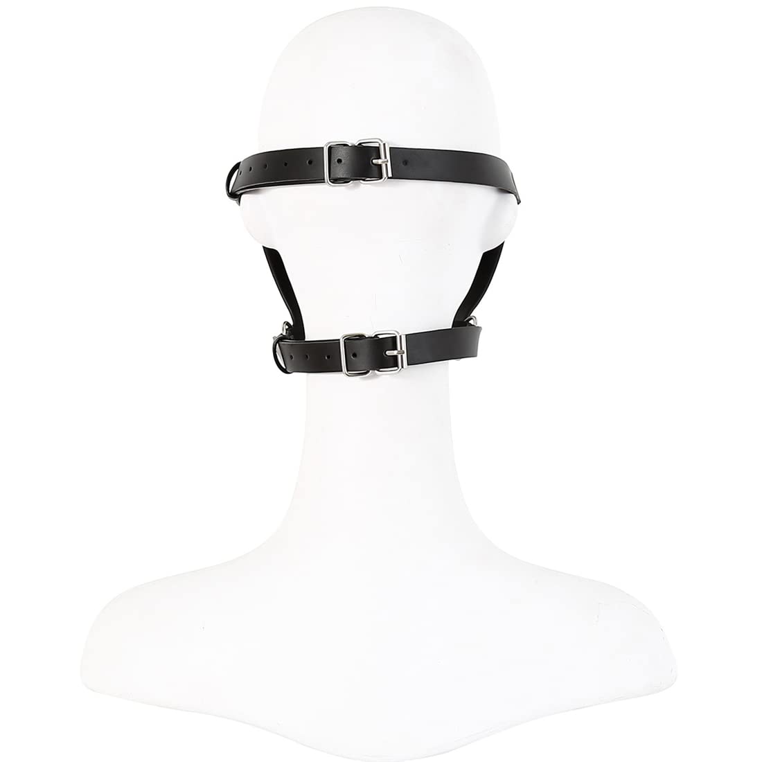 JCAKES Leather Mouth Masks With Metal Rivet Halloween Hollow Out Face Masks Outdoor Riding Headgear Costume Accessory