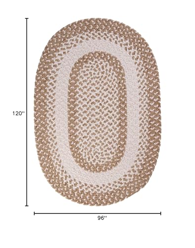 Colonial Mills Blokburst Braided Rug, 8x10, Natural Wonder