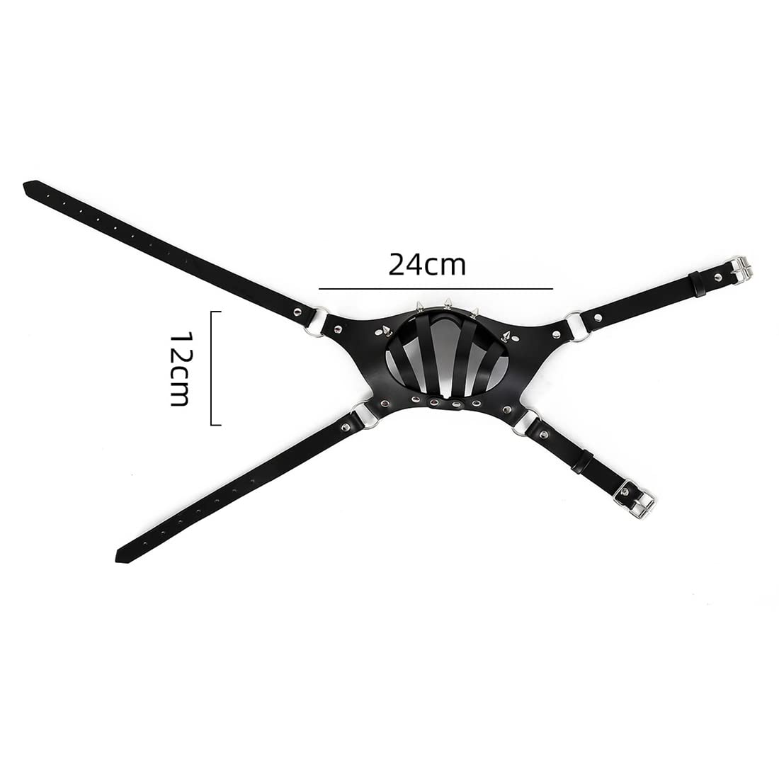 JCAKES Leather Mouth Masks With Metal Rivet Halloween Hollow Out Face Masks Outdoor Riding Headgear Costume Accessory