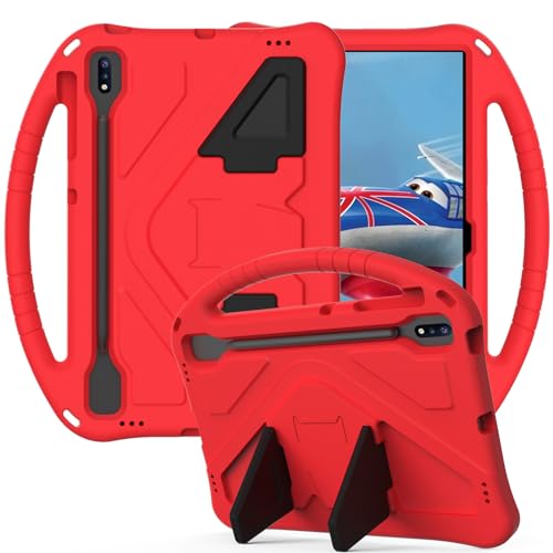 ESSTORE Kids Case Compatible with Samsung Galaxy Tab S9+/S9 FE+/S8+/S7 FE/S7+ 12.4 inch Shockproof Children Friendly EVA Foam Protective Stand Handle Cover with Shoulder
