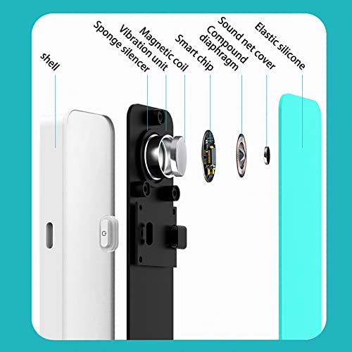 Pillow Speaker Bone Conduction Stereo Bluetooth Wireless Music Sleep Headphones Insomnia White Noise Machine for Side Sleepers Adults and Baby Compatible with iOS/Android/Windows (Square+White+Blue)