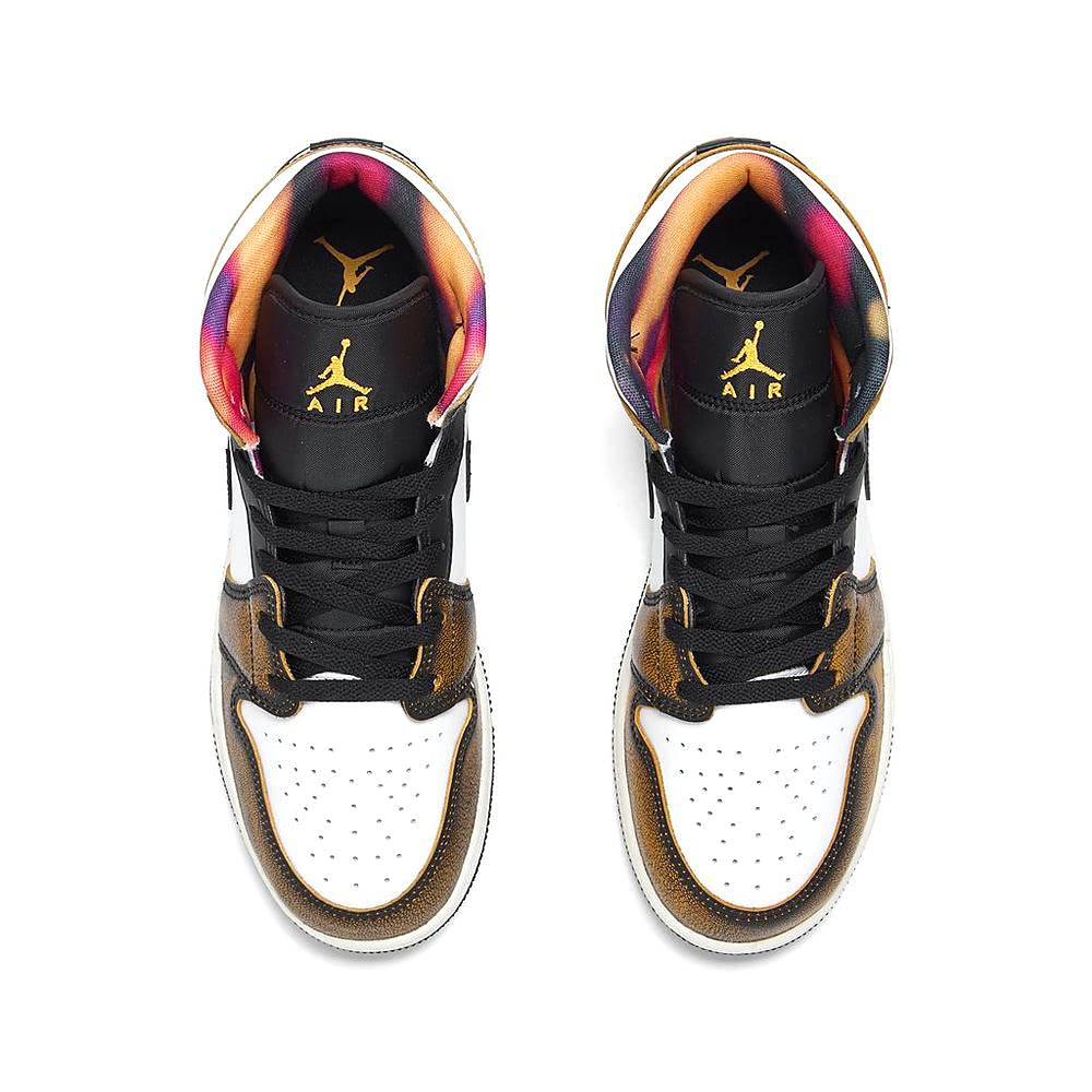 Nike Big Kid's Jordan 1 Mid SE Wear Away Black/Taxi-White-Sail (DQ8418 071) - 4