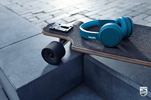 Philips H4205 On-Ear Wireless Headphones with 32mm Drivers and BASS Boost on-Demand, Blue