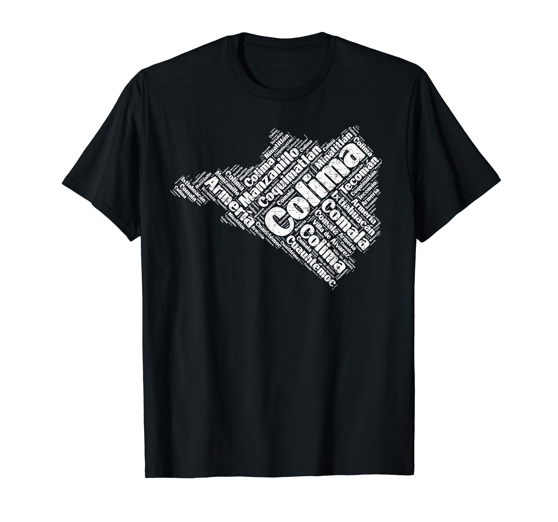 Mapa de Colima Mexico y municipios T-Shirt