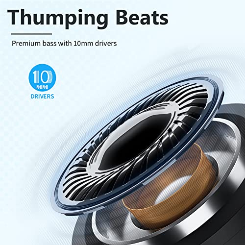 MURPISO Wireless Earbuds, Active Noise Cancelling Bluetooth5.2 Deep Bass Headphones with 4 Mics, 35 Hours Playtime, IPX6 Waterproof Earphones, in-Ear Bluetooth Earbuds for iPhone Android Black