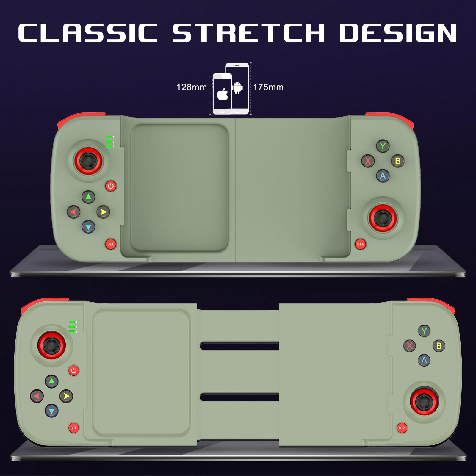 Megadream Mobile Game Controller Gamepad for iPhone iOS Android PC: Works with iPhone 16/15/14/13/12/11, iPad, Samsung Galaxy, TCL, Tablet, Call of Duty, Minecraft - Directly Play (Green)