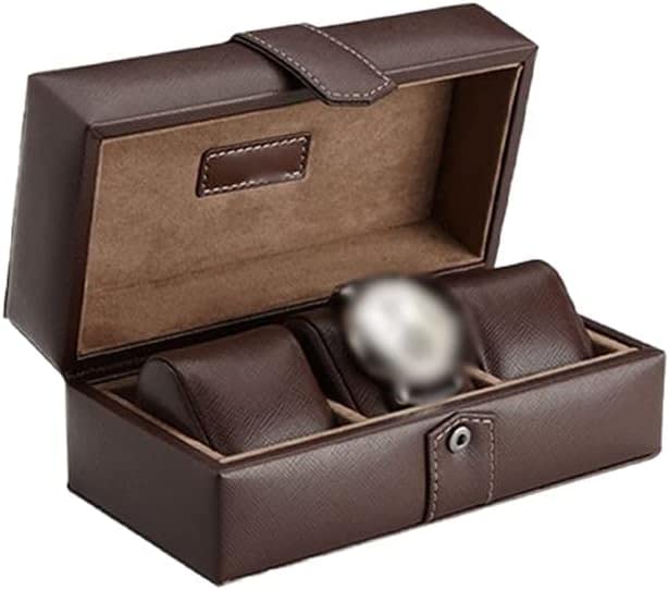 Watch Holder Leather Watch Box 3 Slot Travel Watches Storage Case Holder Jewelry Organizer Pouch Elegant Portable Watch Organizer (Color : Black2) (Brown)