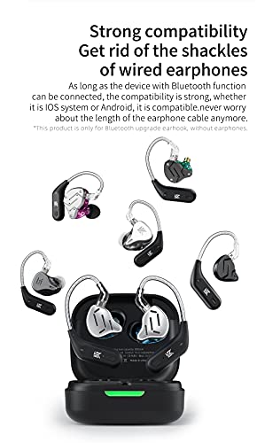 CCA KZ AZ09 Bluetooth 5.2 Module IEM Bluetooth Adapter Wireless Waterproof Ear Hook Extra Long Battery Life Bluetooth Cable for KZ ZS10 PRO/ZSN Pro X/ZSN PRO/ZSX/AS12/AS16/ZAX CRA/C12(C pin)