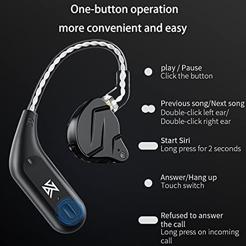 CCA KZ AZ09 Bluetooth 5.2 Module IEM Bluetooth Adapter Wireless Waterproof Ear Hook Extra Long Battery Life Bluetooth Cable for KZ ZS10 PRO/ZSN Pro X/ZSN PRO/ZSX/AS12/AS16/ZAX CRA/C12(C pin)