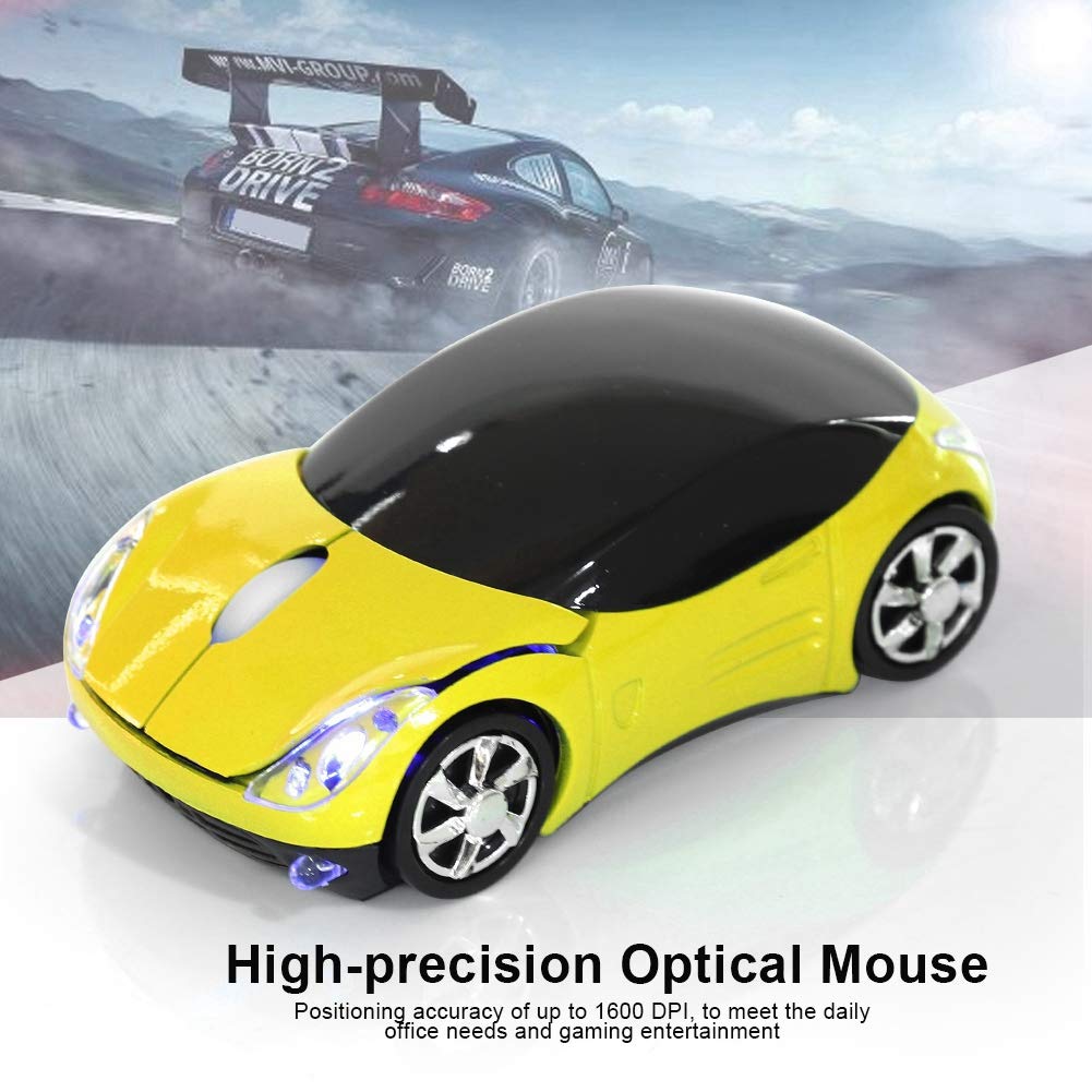 1600DPI Portable with 3 Buttons,10M 2.4G Bluetooth Optical with a Receiver Storage, for /ME/Windows PC/Tablet Gaming Office(Yellow)