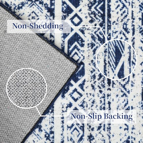 JOLENE.K Machine Washable Rug 8x10 Large Boho Rug Geometric Rug Modern Area Rugs Non Slip Rugs for Living Room Bedroom Modern Woven Rug Carpet Dining Home Office Boho Rug 8x10