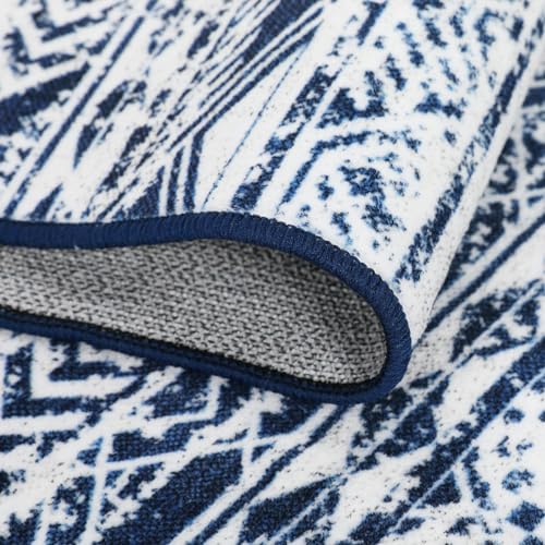 JOLENE.K Machine Washable Rug 8x10 Large Boho Rug Geometric Rug Modern Area Rugs Non Slip Rugs for Living Room Bedroom Modern Woven Rug Carpet Dining Home Office Boho Rug 8x10