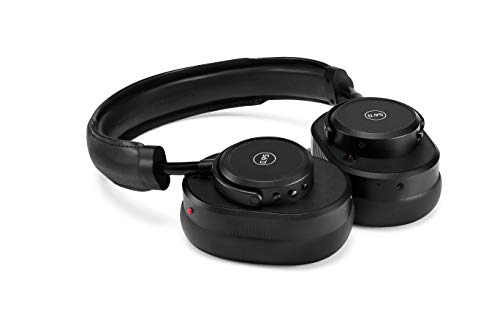 MASTER & DYNAMIC MW65 Active Noise-Cancelling (ANC) Wireless Headphones β Bluetooth Over-Ear Headphones with Mic, Leica -Black