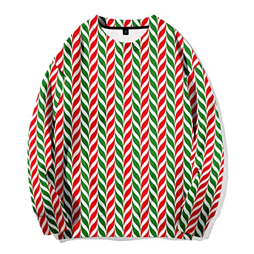 Christmas Sweatshirts For Men Funny Top Holiday Pullover 3D Printed Graphic Sweatshirts Crewneck Long Sleeve