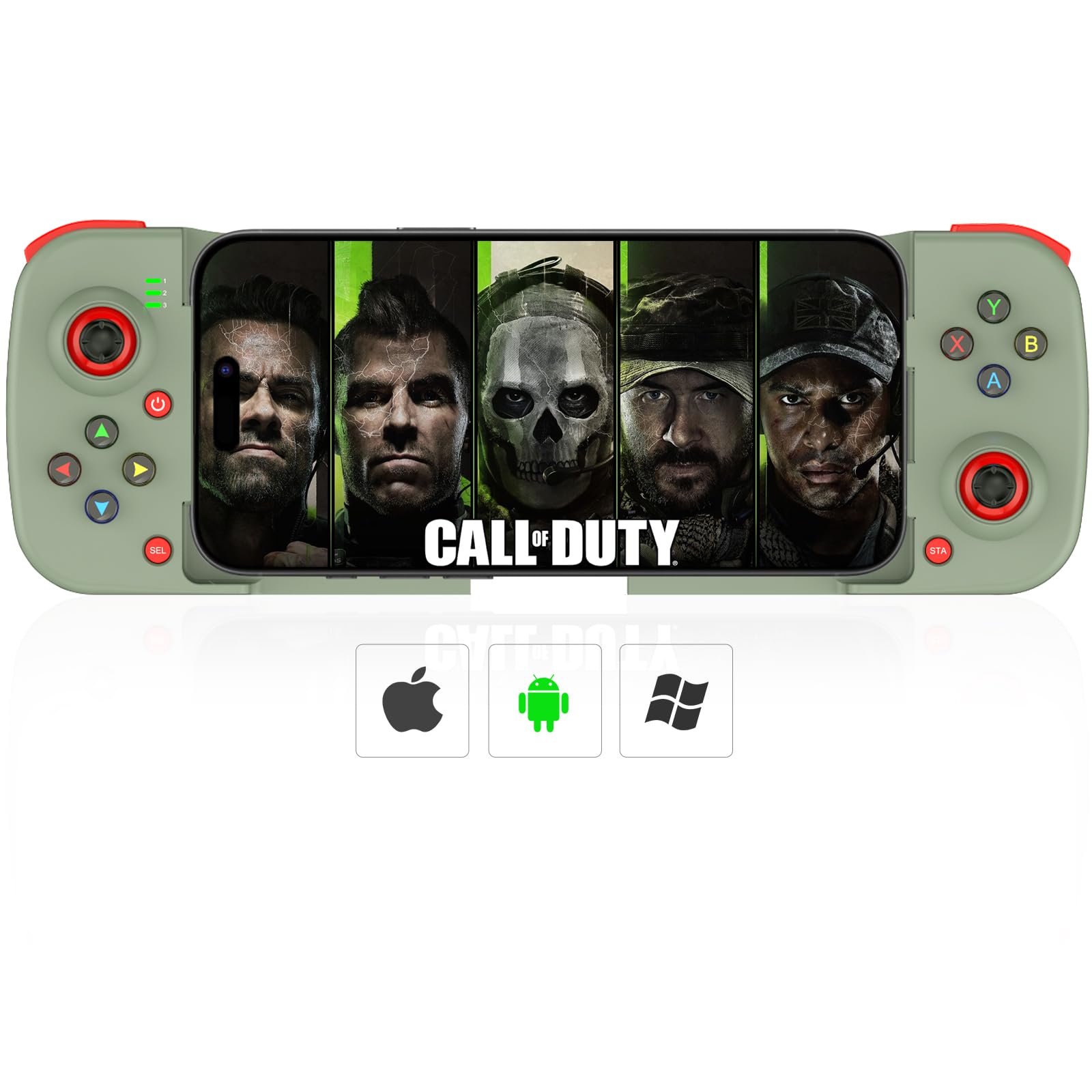 Megadream Mobile Game Controller Gamepad for iPhone iOS Android PC: Works with iPhone 16/15/14/13/12/11, iPad, Samsung Galaxy, TCL, Tablet, Call of Duty, Minecraft - Directly Play (Green)