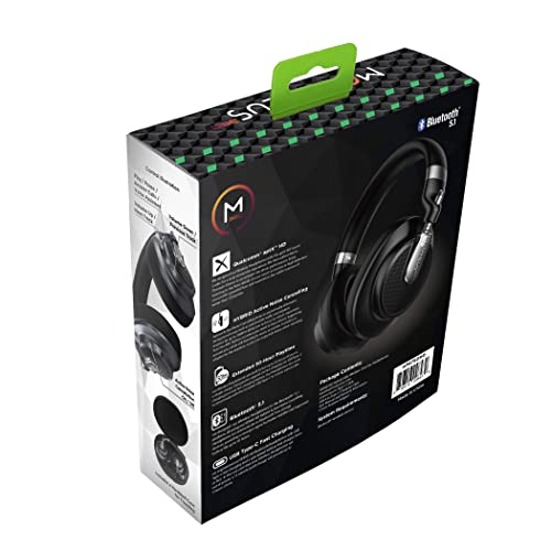 Morpheus 360 Verve HD Hybrid ANC Wireless Noise Cancelling Headphones HP9750HD, Premium ANC Headphones Over Ear with Comfortable Soft Protein Leather Memory Foam Padding, Headphone with Microphone