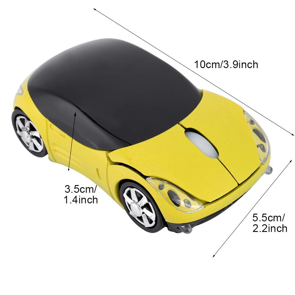 1600DPI Portable with 3 Buttons,10M 2.4G Bluetooth Optical with a Receiver Storage, for /ME/Windows PC/Tablet Gaming Office(Yellow)