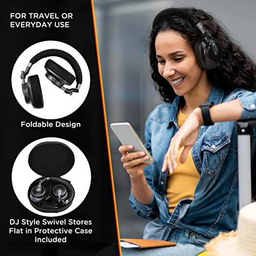 Morpheus 360 Verve HD Hybrid ANC Wireless Noise Cancelling Headphones HP9750HD, Premium ANC Headphones Over Ear with Comfortable Soft Protein Leather Memory Foam Padding, Headphone with Microphone