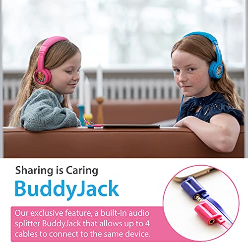 ONANOFF BuddyPhones Explore+, Volume-Limiting Kids Headphones, Foldable and Durable, Built-in Audio Sharing Cable with in-Line Mic, Best for Kindle, iPad, iPhone and Android Devices, Sun Yellow