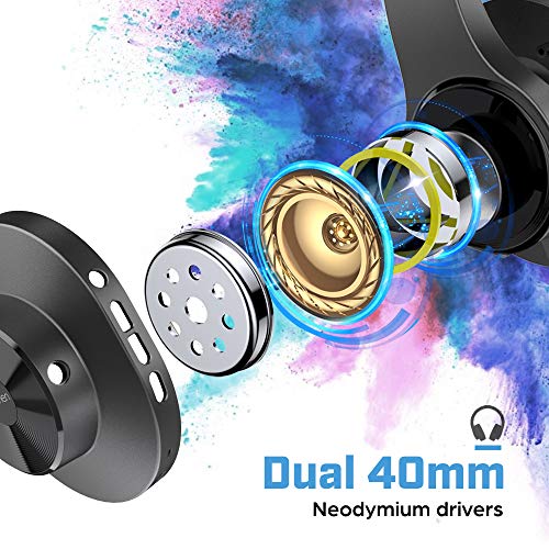 bopmen S80 Bluetooth Over Ear Headphones - Wireless and Wired Headphones with Deep Bass Headset, Comfortable Ear Cups, Built-in Microphone for Phone iPad PC Laptop Notebook Music