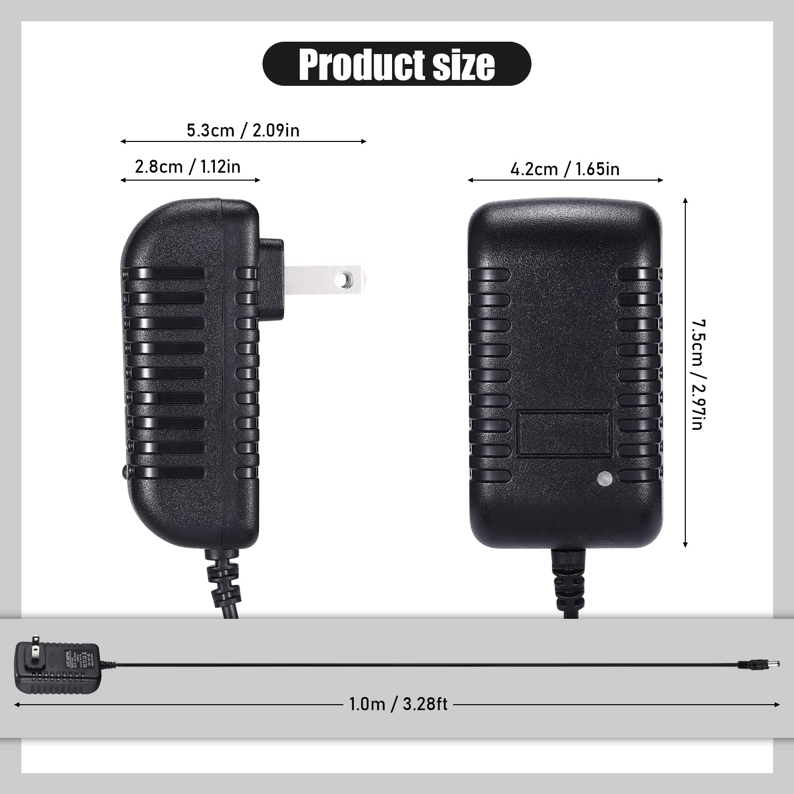 TOBWOLF 2PCS 5V 2A Power Supply Adapter, DC 5V 10W Switching Power Adapter, AC 100V-240V to DC 5 Volt 2 Amp Universal Switching Transformer, 5.5 x 2.5mm Plug for Router, CCTV Camera, Cordless Phone