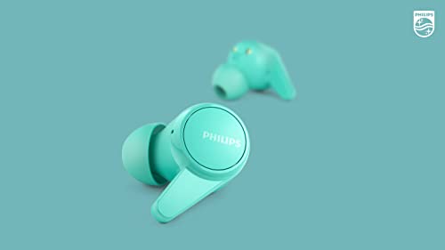 Philips T1207 True Wireless Headphones with Up to 18 Hours Playtime and IPX4 Water Resistance, Teal