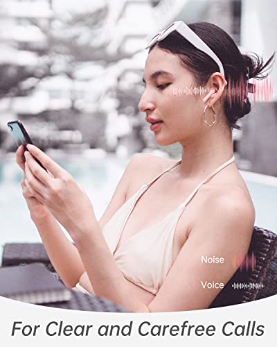 GIEC Wireless Earbuds Bluetooth Earbuds with Microphone Noise Canceling Earbuds Wireless Earphones for Android iOS Phone in Ear Headphone Woman True Wireless Stereo Small Earphones Pink