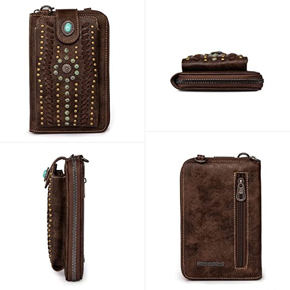 Montana West Crossbody Cell Phone Purse For Women Western Style Cellphone Wallet Bag Travel Size With Strap PHD-103CF-A