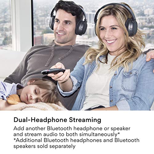 MEE audio Connect T1CMA Bluetooth Over-Ear Wireless Headphones Headset for TV with no Audio Delay; Includes Transmitter (Optical/AUX/RCA) and CinemaEAR Audio Enhancement for Seniors & Hard of Hearing