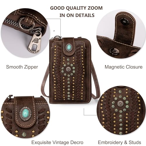 Montana West Crossbody Cell Phone Purse For Women Western Style Cellphone Wallet Bag Travel Size With Strap PHD-103CF-A