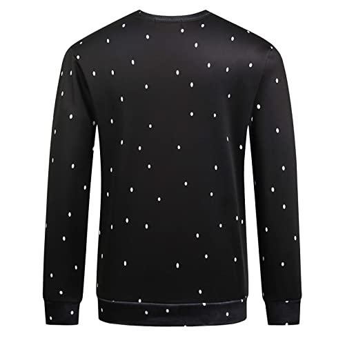 Christmas Sweatshirts For Men Crewneck Long Sleeve Funny Top Holiday Pullover 3D Printed Graphic Sweatshirts
