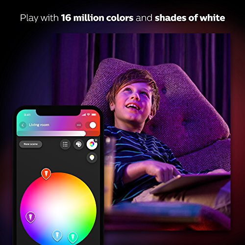 Philips Hue 2-Pack Premium Smart Light Starter Kit, 16 million colors, for most lamps & overhead lights, Works with Alexa, Apple HomeKit and Google Assistant, Soft White