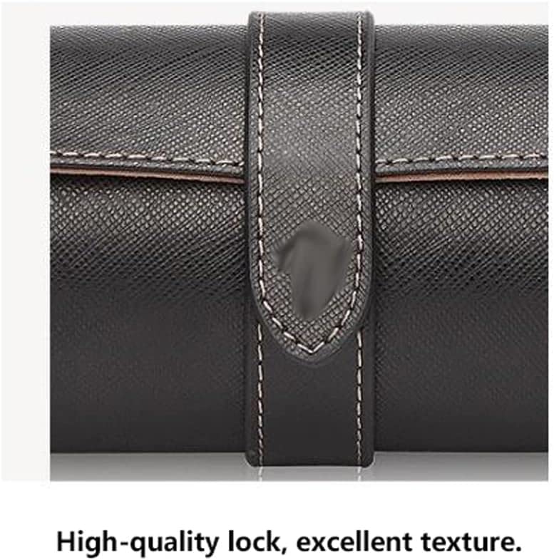 Watch Holder Watch Roll Travel Suitcase Retro Round Watch Organiser Box Leather 3 Slots Watch Box Display Storage Case Watch Organizer (Color : Red) (Blue)