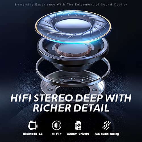 FBJJ Wireless Earbuds Bluetooth 5.3 Headphones, Sport Wireless Ear Buds 120H Playtime, Noise Cancelling IPX7 Waterproof Wireless Workout Earphones with Charging Case, for Sports Running Exercise