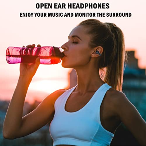 Open Ear Earbuds Wireless Clip Ear Bone Conduction Headphones Bluetooth for Android iPhone, Clip-on Sport Wireless Earbuds with Earhooks Up to 24 Hours Playtime Waterproof Outer Ear Headphones