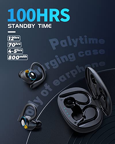 FBJJ Wireless Earbuds Bluetooth 5.3 Headphones, Sport Wireless Ear Buds 120H Playtime, Noise Cancelling IPX7 Waterproof Wireless Workout Earphones with Charging Case, for Sports Running Exercise