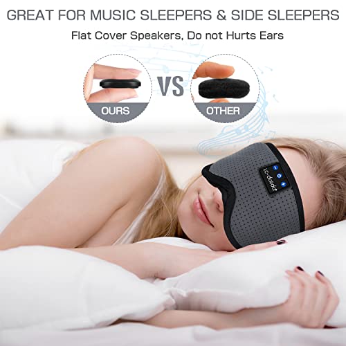 Sleep Mask with Bluetooth Headphones,LC-dolida Sleep Headphones Bluetooth Sleep Mask 3D Sleeping Headphones for Side Sleepers Best Gift and Travel Essential (Classical Grey)