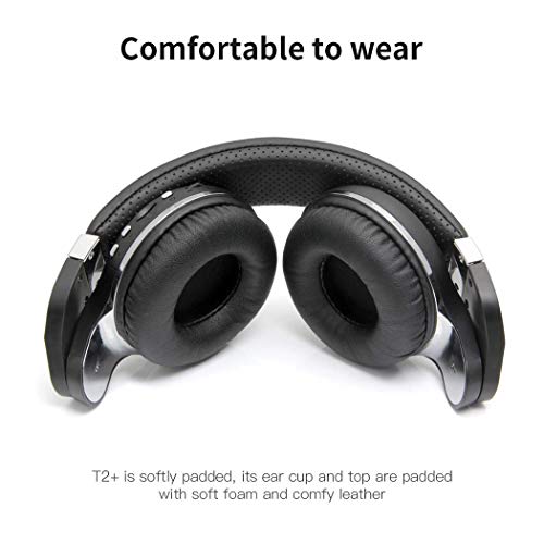 Bluedio T2 Plus Turbine Wireless Bluetooth Headphones with Mic/Micro SD Card Slot/FM Radio (Black)