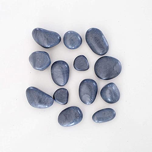 PolyPebbles Polished Composite Decorative Stones | Triple The Coverage of Natural Stone | 100% Recycled Materials + Nature Friendly | Won't Fade or Crack | Small (.5" - 1") Size | 2.4 Lbs Light Grey