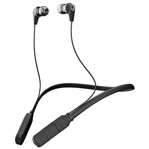 Skullcandy Ink'd Bluetooth Wireless Earbuds with Microphone, Noise Isolating Supreme Sound, 8-Hour Rechargeable Battery, Lightweight with Flexible Collar, Black