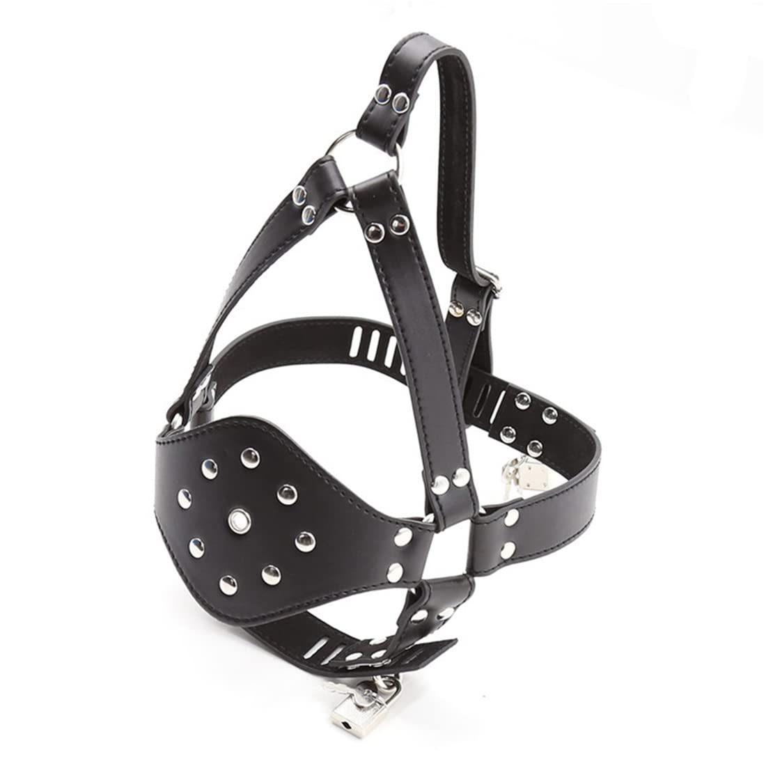 JCAKES Leather Sport Head Belts Cosplay Face Masks Rivet Mouth Masks Masquerade Costume Accessory