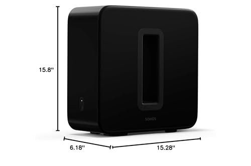 Sonos Sub (Gen 3) - The Wireless Subwoofer for Deep Bass - Black (Renewed)