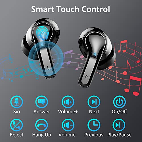 Wireless Earbud, Bluetooth 5.3 Headphones Bluetooth Earbud, Deep Bass Wireless Earphones in Ear Noise Cancelling Ear Buds 40H Dual Mic Call, USB-C LED Display IP7 Waterproof Headset for Sport-2022 New