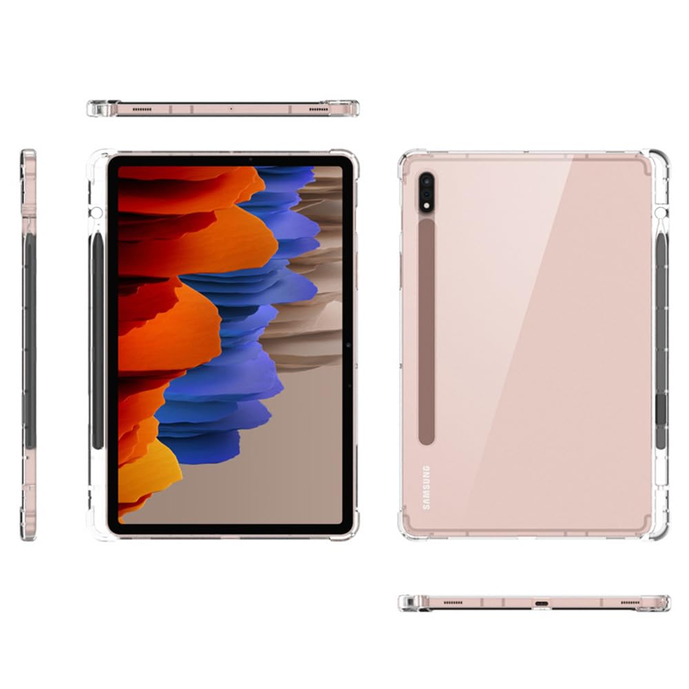 Diamond Case for Samsung Galaxy Tab S8+/ S7+/ S7 FE 12.4", Slim Fit Hard Tablet Case with Non-Slip TPU Bumper for Galaxy Tab S8+ 2022 Released with Pen Holder