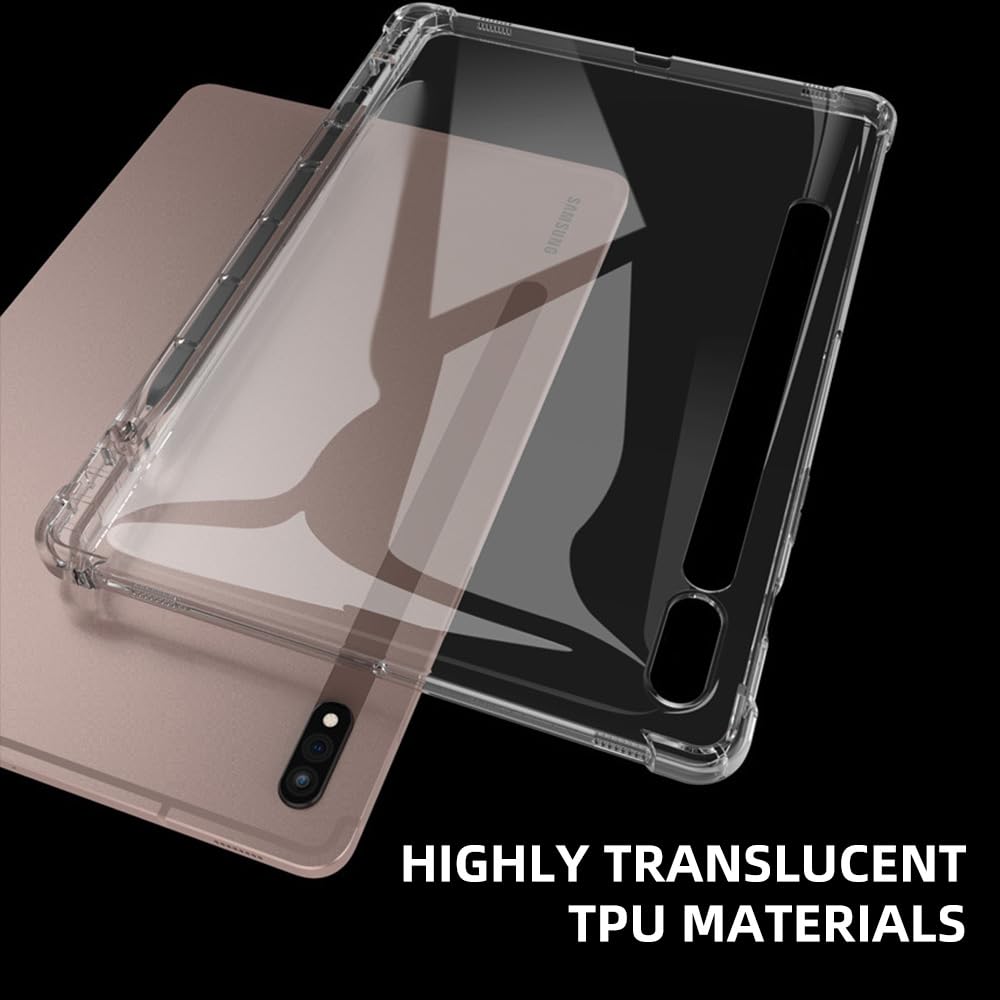 Diamond Case for Samsung Galaxy Tab S8+/ S7+/ S7 FE 12.4", Slim Fit Hard Tablet Case with Non-Slip TPU Bumper for Galaxy Tab S8+ 2022 Released with Pen Holder