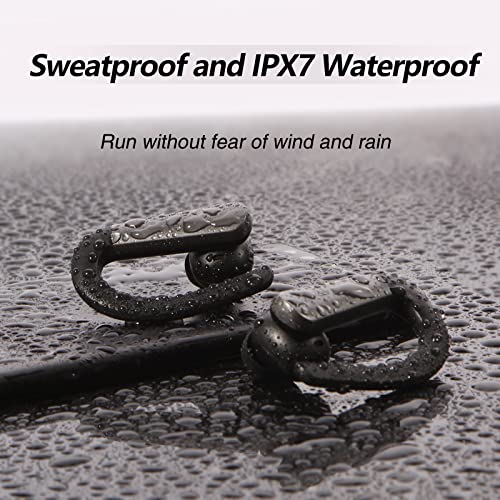 Wireless Earbuds, Sports Bluetooth Headphones with Earhooks, 4-Mics Clear Call,48Hrs Playtime,IPX7 Waterproof,LED Display,Support low latency mode, for Sports Running Workout Gaming(Upgrade for 2023)