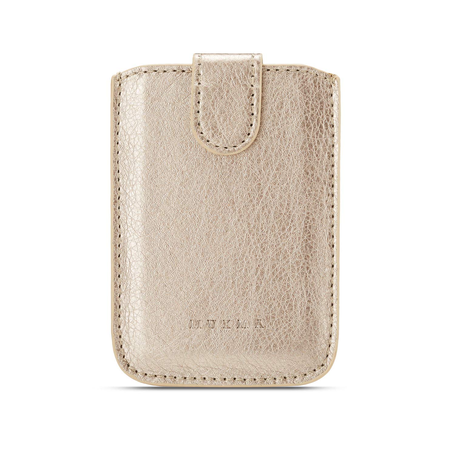 4-Seasons Arlgseln 5 Card Holder Phone Pouch, Stretchable Adhesive Purse Rfid Blocking ID Credit Card Slot Wallet stick on Back of Phone for iPhone 15/16 Pro Max Galaxy S24 Note 22 Ultra A55 (Gold)