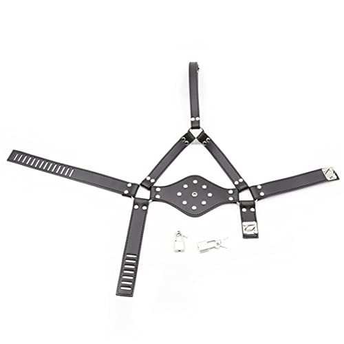 JCAKES Leather Head Harness Masks Sport Head Belts Cosplay Face Masks Rivet Mouth Masks
